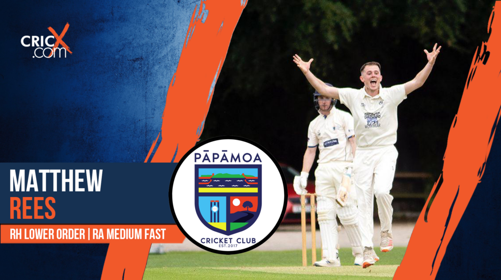 Papamoa add talented Premier League seamer Rees to 2023/24 Squad - CricX